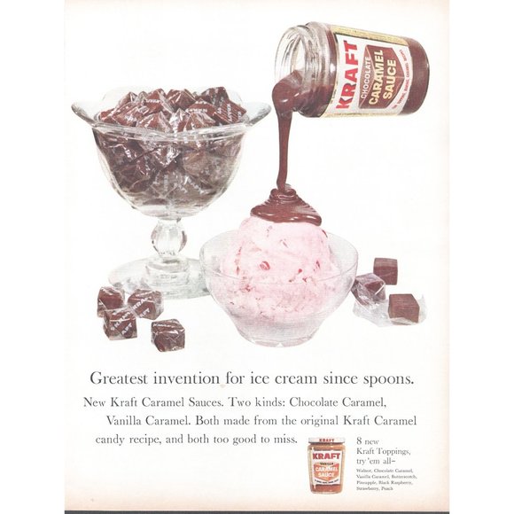 Kraft | Art | 961 Kraft Chocolate Caramel Sauce Ice Cream Sundae ...